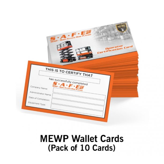 SAFE-Lift 2 Mobile Elevated Work Platform Training Wallet Cards- 10 ...